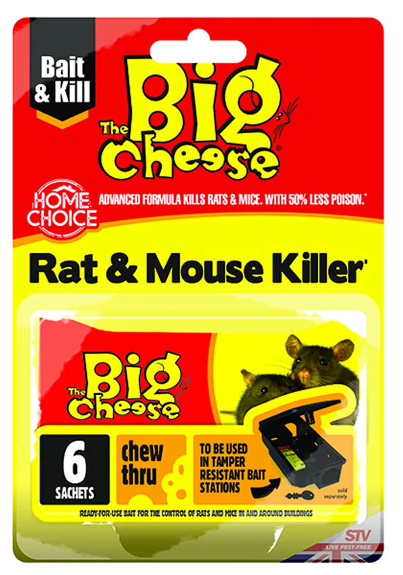 STV International The Big Cheese Rat and Mouse Killer II Grain Sachets